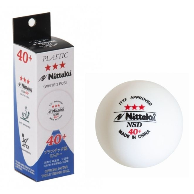 Jual Nittaku 3 Star NSD 40+ Plastic Balls - Bola Pingpong Tenis Meja Nittaku NSD Isi 3 pcs ...