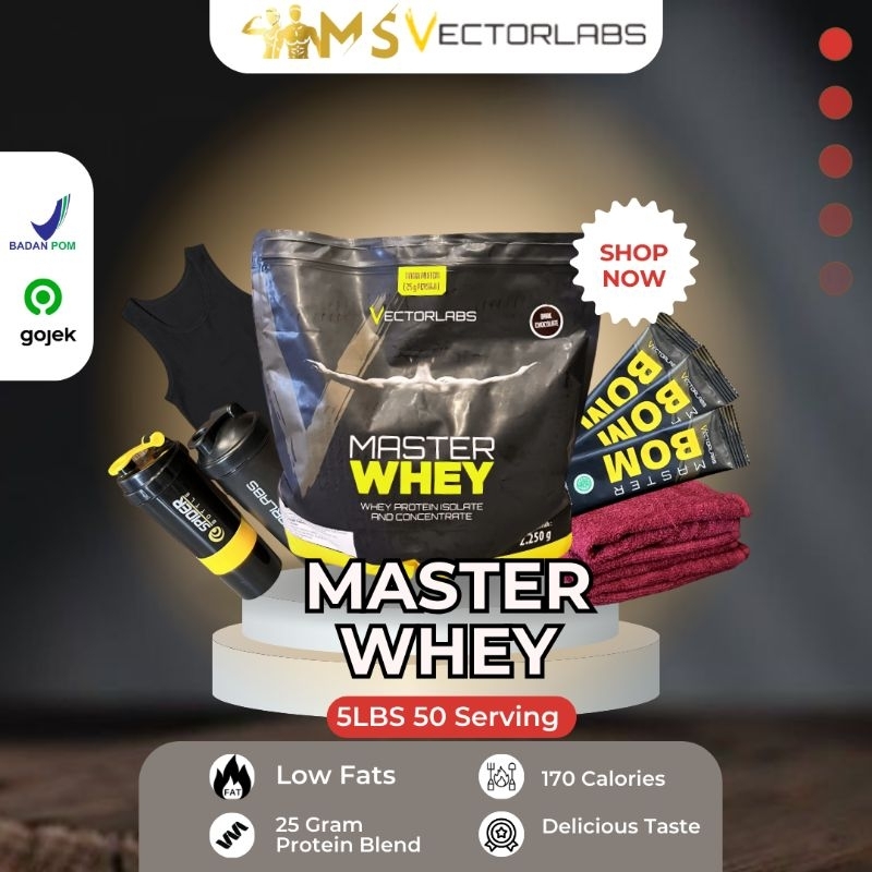Jual master whey 5 lbs 50 servings vectorlabs whey protein | Shopee ...