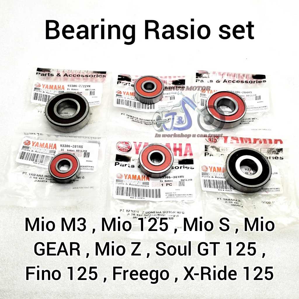 Jual Paket Bearing rasio set Yamaha Mio M3 Z S 125 Gear Fino Xride Soul ...
