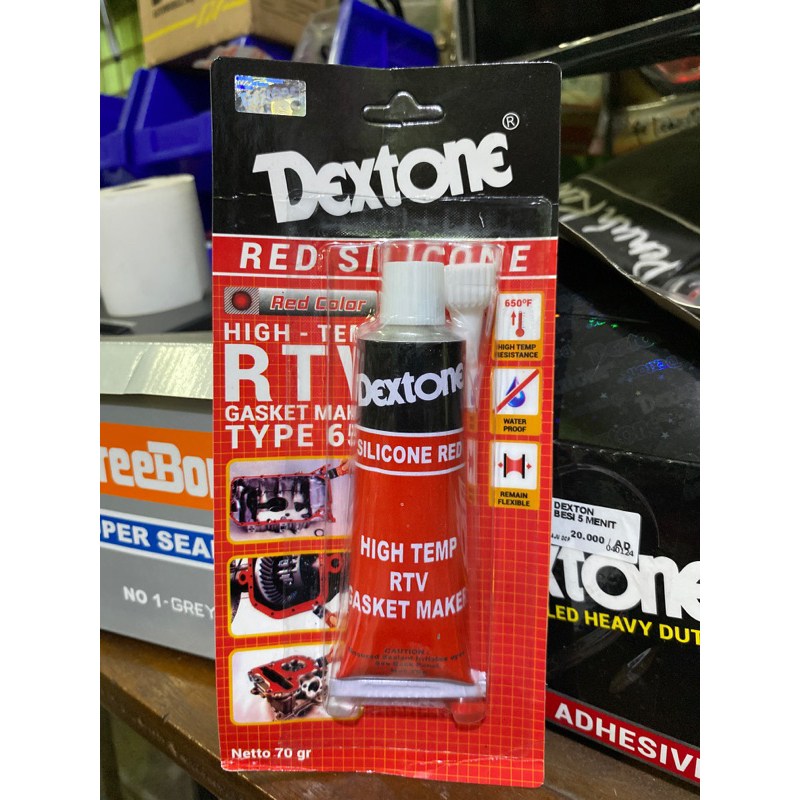 Jual Lem silicone rtv merah high temp 70g DEXTONE | Shopee Indonesia