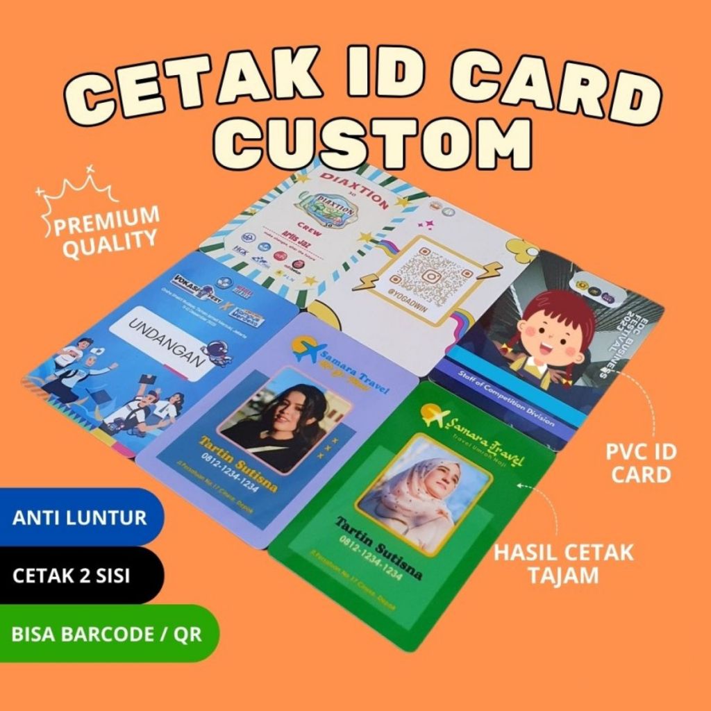 Jual Cetak Id card / Kartu member/Kartu pelajar/Id Card Custom | Shopee Indonesia