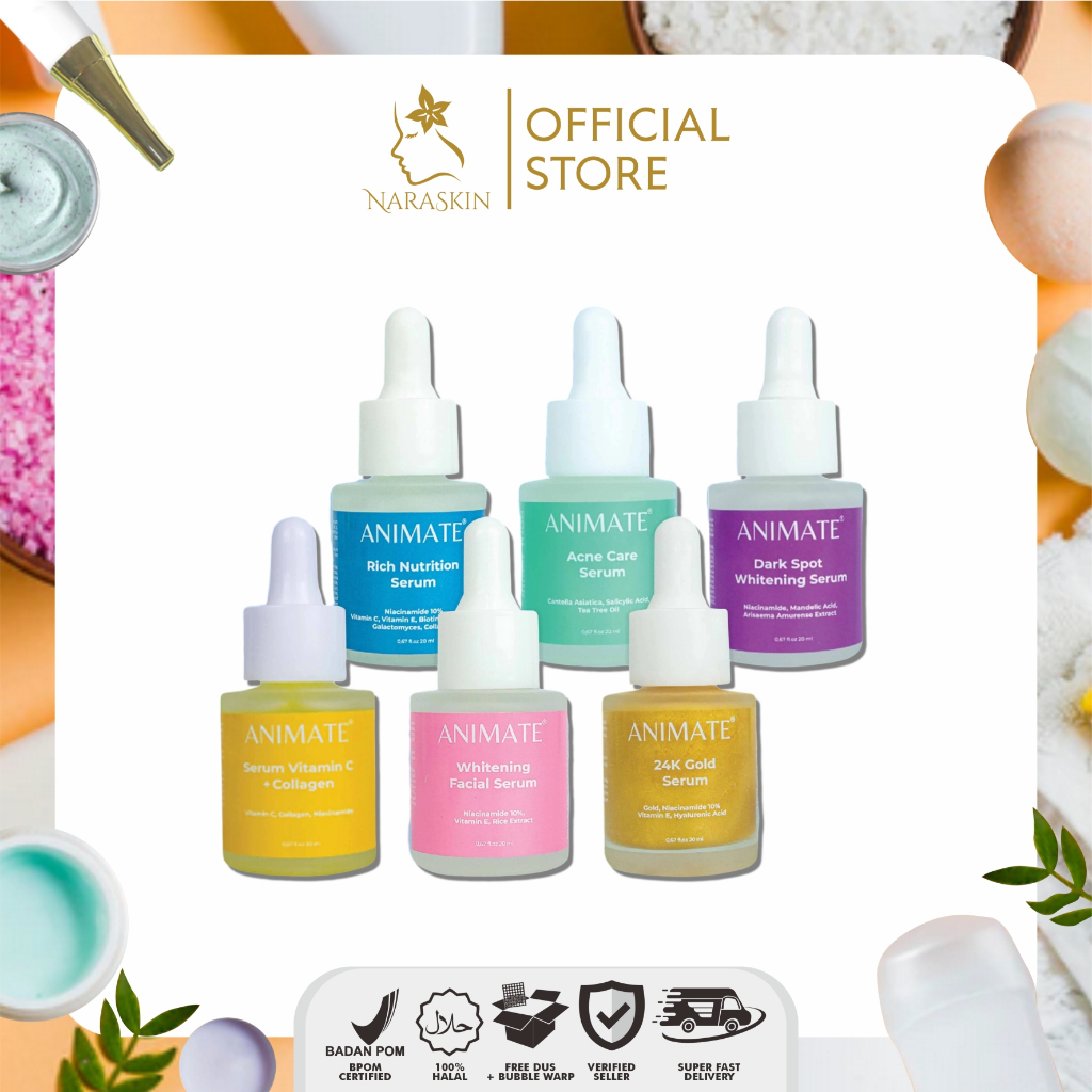 Jual Animate Serum - Whitening | Dark Spot | Acne Care | 24k Gold ...