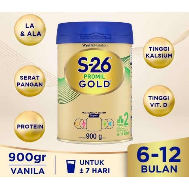 Jual Susu Bayi Balita Anak S26 Promil Gold Tahap 2 Vanilla Plain 900 ...