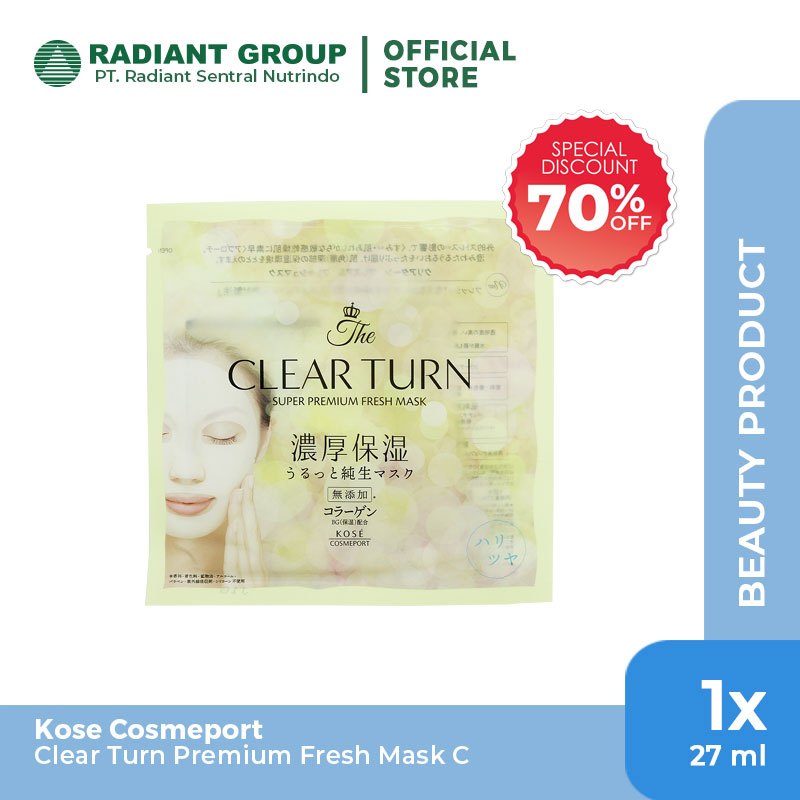 Jual Kose Cosmeport Clear Turn Premium Fresh Mask C [1 sheet] | Shopee ...