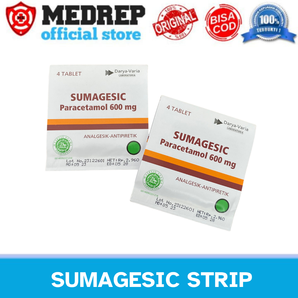 Jual SUMAGESIC PARACETAMOL 600 MG STRIP ISI 4 TABLET | Meredakan dan ...
