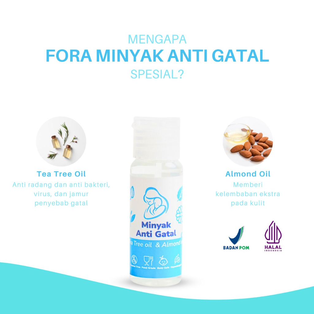 Jual FORA Minyak Anti Gatal dengan TEA TREE & ALMOND OIL 20ml / 20 ml ...