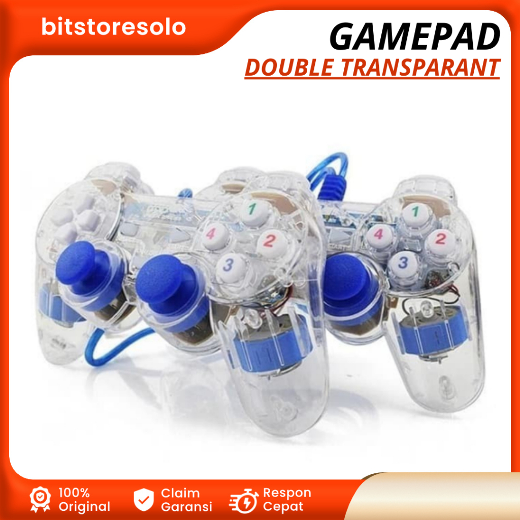 Jual Gamepad Joystick Stik PS USB Double Transparan LED | Shopee Indonesia