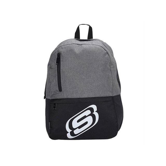 Jual Backpack Skechers Grey Black White// Skechers Classic Backpack ...