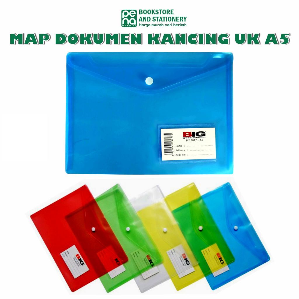 Jual Map Kancing Big A5 - 8812 - Map Kancing A5 BIG | Shopee Indonesia
