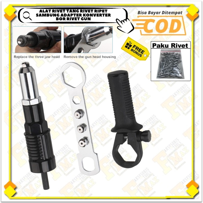 Jual Alat Rivet Tang Rivet Ripet Sambung Konverter Bor Rivet Gun ...