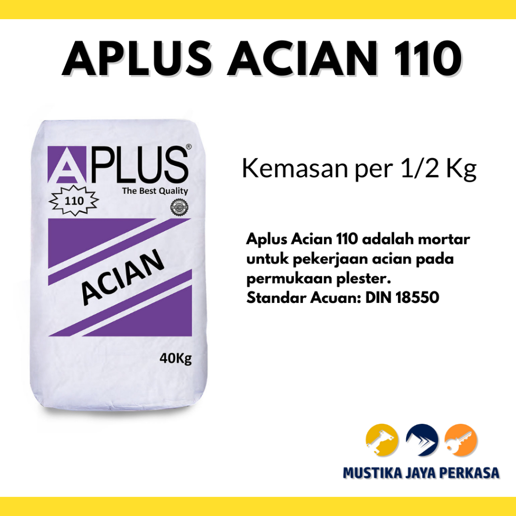 Jual Aplus Mortar 110 Acian Plester Kemasan Eceran 0.5 kg 500 Gram ...