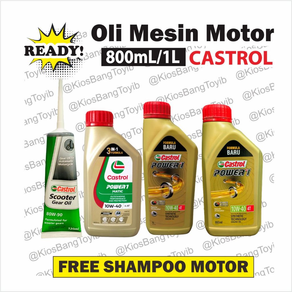 Jual Oli Mesin Motor CASTROL Power1 Matic 4T Power1 Gold Activ Ultimate ...