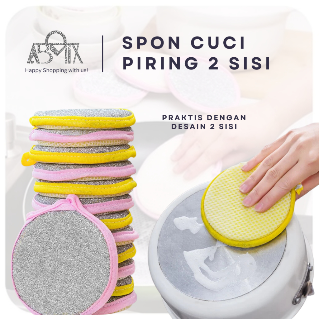 Jual ABMIX Spons Cuci Piring 2 Sisi Busa dan Kawat Murah Awet Spon ...