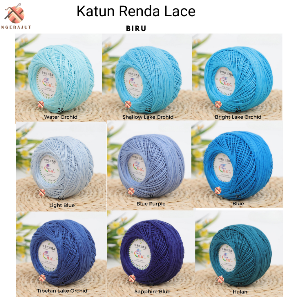 Jual Benang Rajut Katun Renda Lace Ngerajut - Biru | Shopee Indonesia