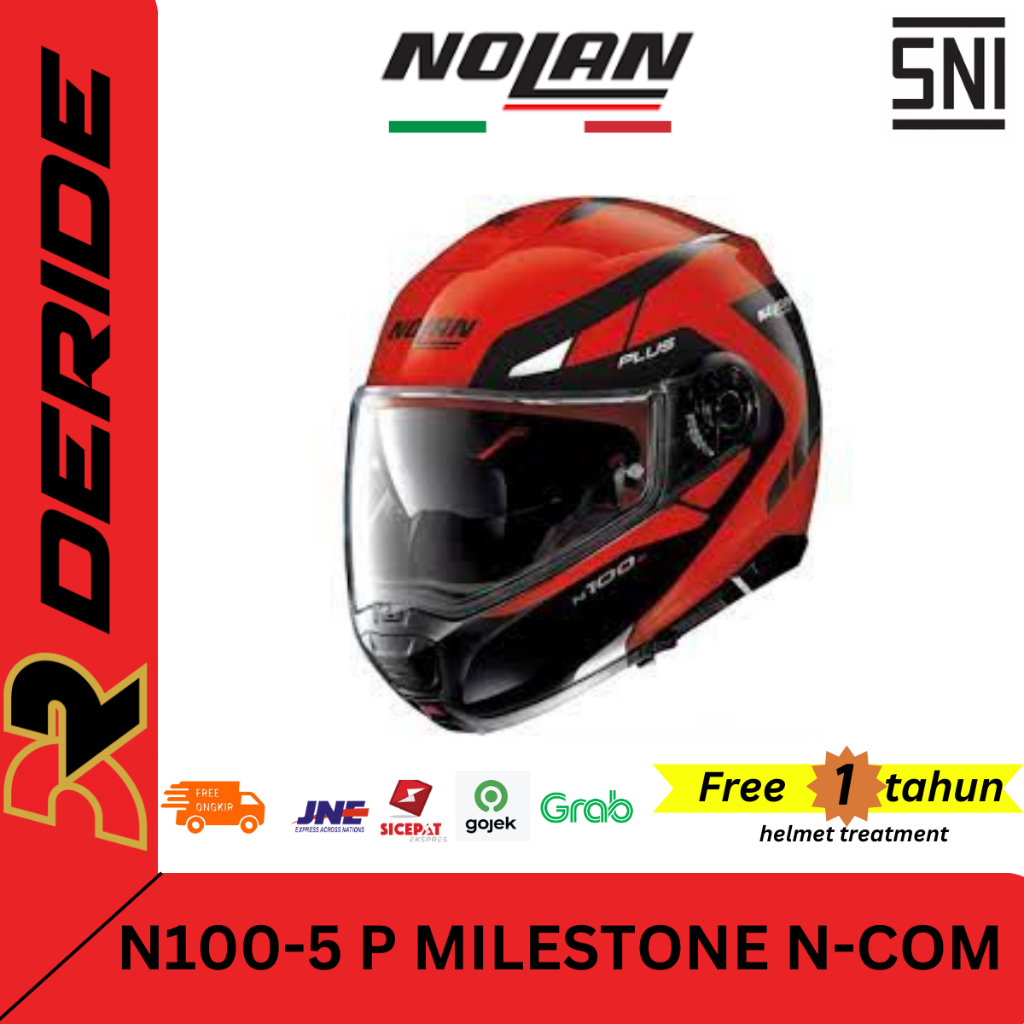 Jual HELM MODULAR NOLAN N100-5 P MILESTONE N-COM 054 MODULAR FLIP UP ...