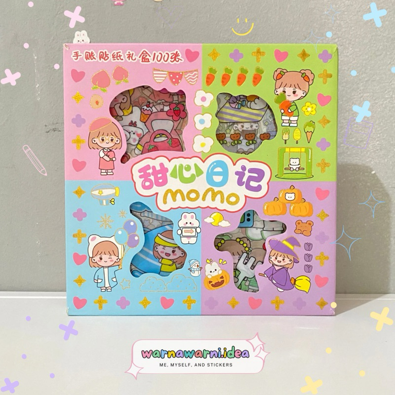 Jual Sticker Momo 100Pcs Waterproof Per Box - Stiker Momo | Sticker ...