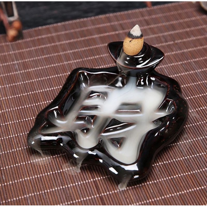 Jual Tempat Dupa/Hio Keramik Dupa Peluru Air Terjun Asap Bawah Motif ...