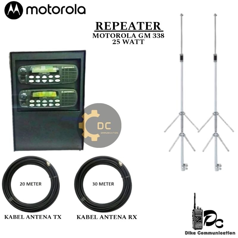 Jual PAKET REPEATER MOTOROLA GM338 VHF LENGKAP KABEL DAN ANTENA SIAP ...