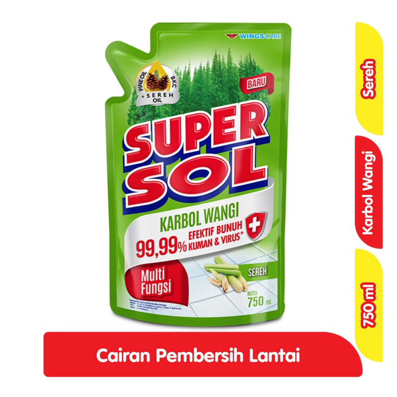 Jual SUPERSOL Karbol Wangi Cemara Sereh 750ml | Shopee Indonesia