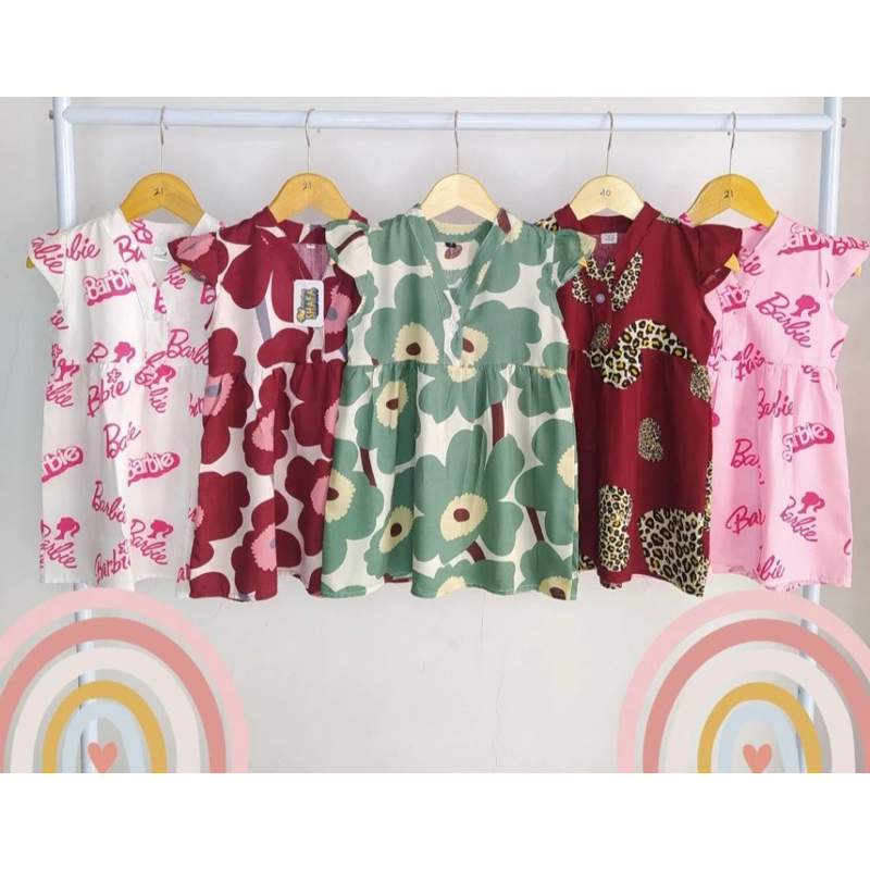 Jual Daster anak fuji random motif harga termurah usia 1-3 tahun daster ...