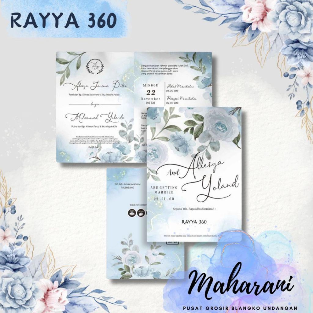 Jual Blangko undangan atau kertas undangan pernikahan merek RAYYA 360 ...