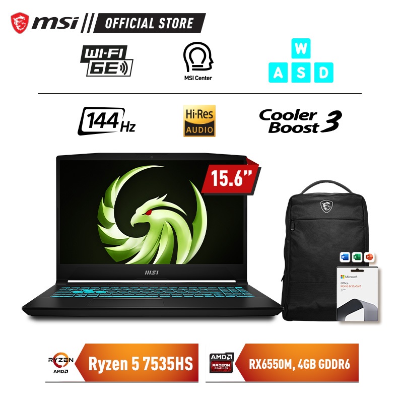 Jual MSI Bravo 15 Ryzen 5 7535HS AMD RX6550 RAM8GB SSD512GB FHD IPS ...