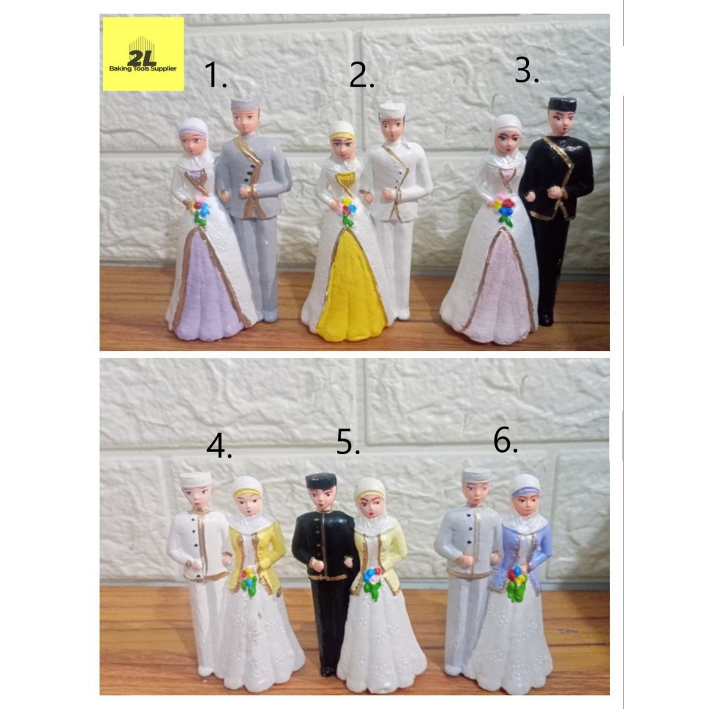 Jual Topper patung hiasan kue tart pengantin wedding muslim muslimah ...