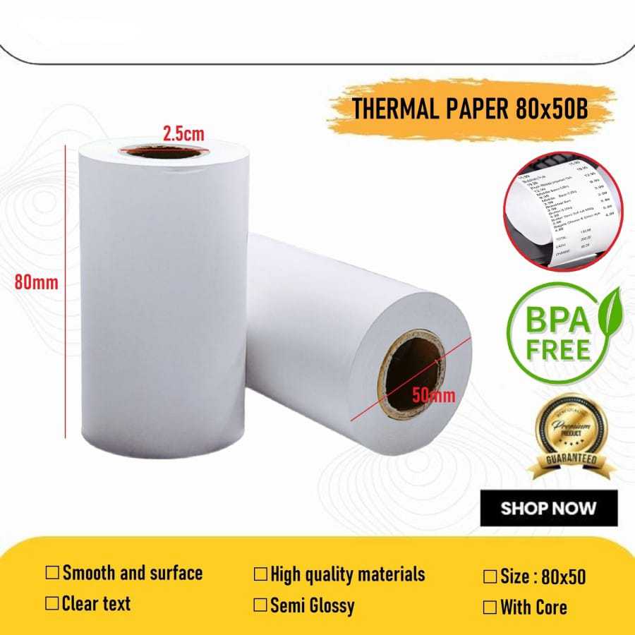 Jual Thermal Paper 80x50 / Kertas Thermal Roll Astron 80 x 50B | Shopee ...