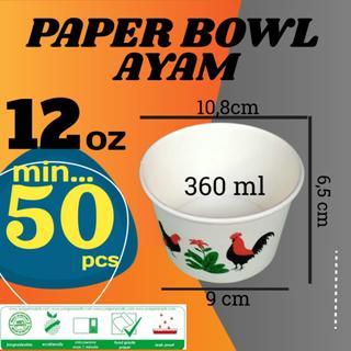 Jual Paper Bowl Ayam 12 Oz 360 ml 1 Pack Isi 25 Pcs Mangkok Mangkuk ...