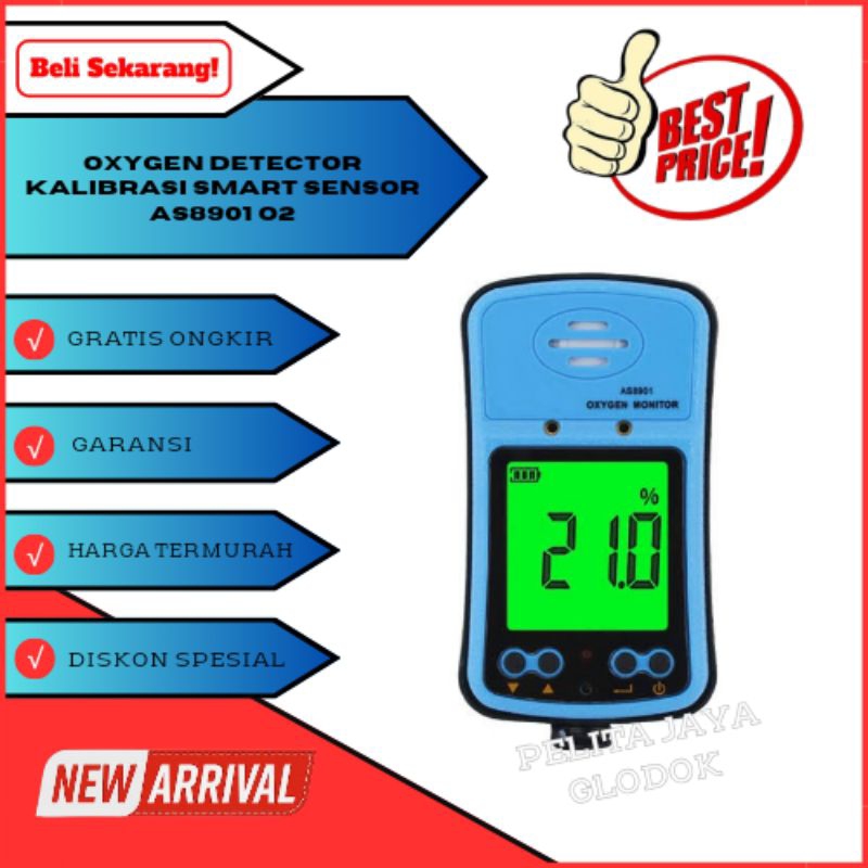 Jual Oxygen Detector Kalibrasi Smart Sensor AS8901 O2 Tester Oksigen ...