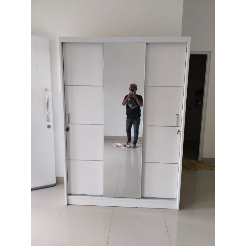 Jual lemari 3 pintu sliding ukuran standar, bahan premium | Shopee Indonesia