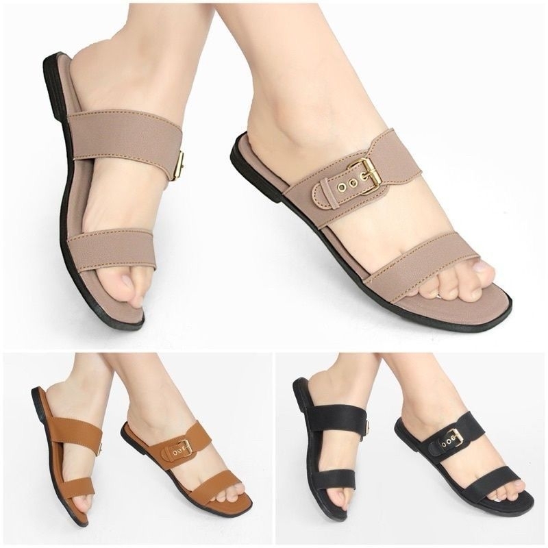 Jual Promo BiG Rahmadan Sale!!! Sandal FASHION Wanita Sandal Slop Ban Dua Nevada Wanita Teplek ...