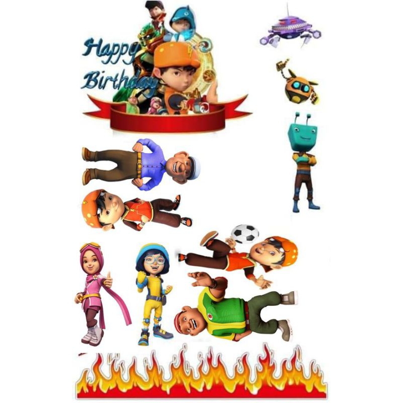 Jual Cetak Topper Kue, Topper Karakter Boboiboy Super Murah | Shopee ...