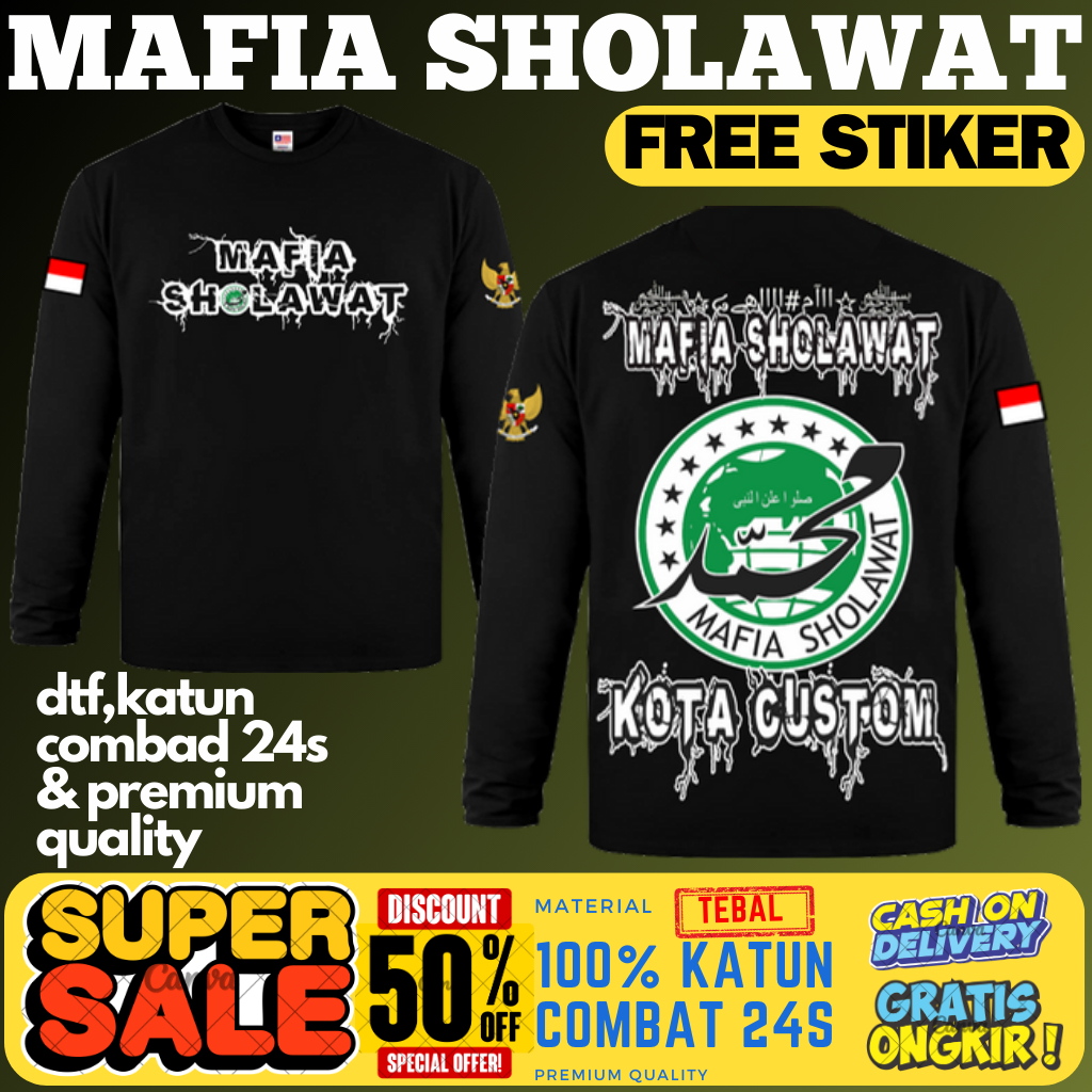 Jual (E02)KAOS MAJELIS MAFIA SHOLAWAT LENGAN PANJANG UKURAN ANAK DAN ...