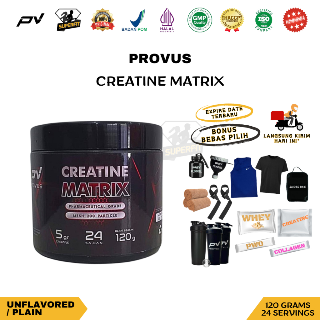 Jual Provus Creatine Matrix 300 Gram (60 Serving) & 120 Grams (24 ...
