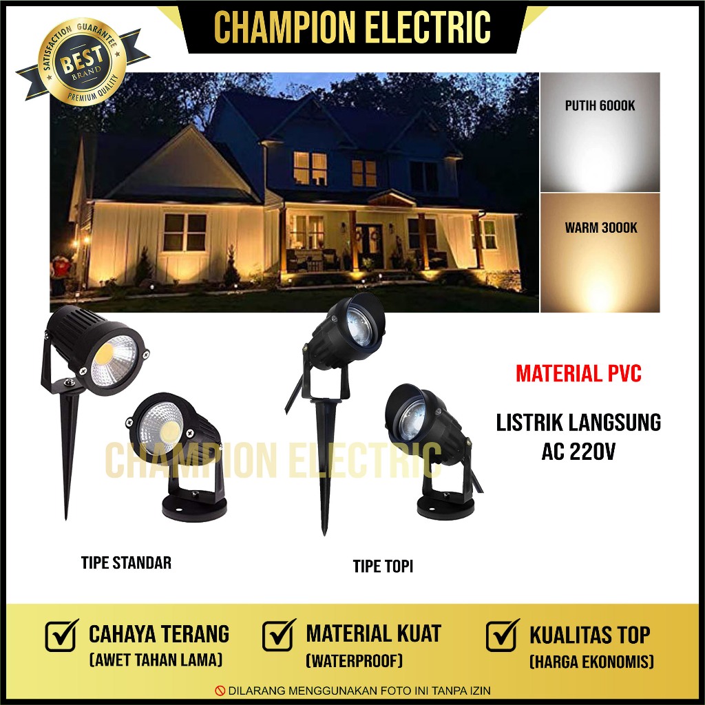 Jual Lampu LED Sorot Waterproof 5W - Spotlight Terang, Hemat Listrik ...