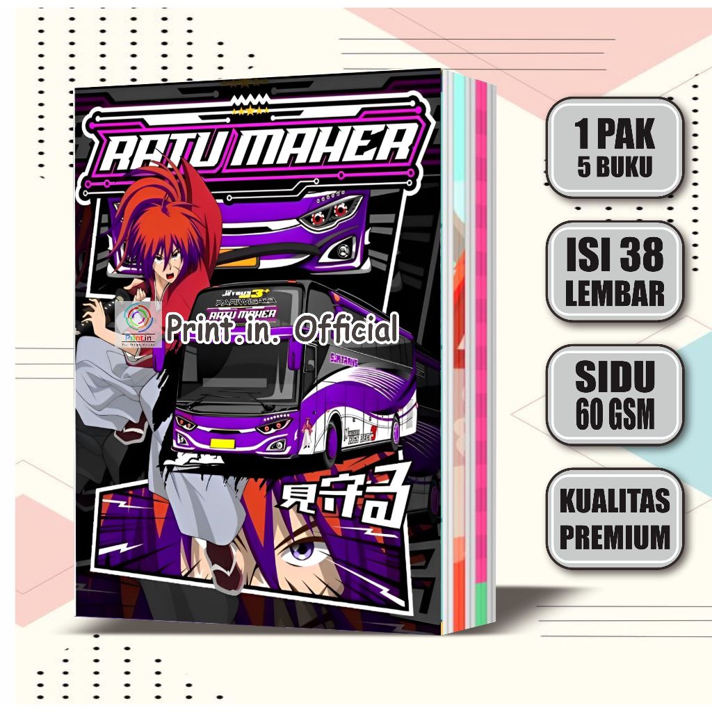 Jual Buku Tulis Custom Part 2 Bus Mania 38 Lembar / Buku Tulis Sekolah ...