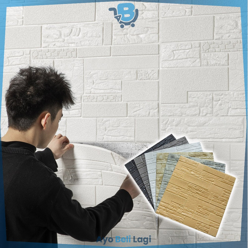 Jual Wallpaper 3D Foam Motif Bata Estetik / Wallfoam Sticker Dinding ...