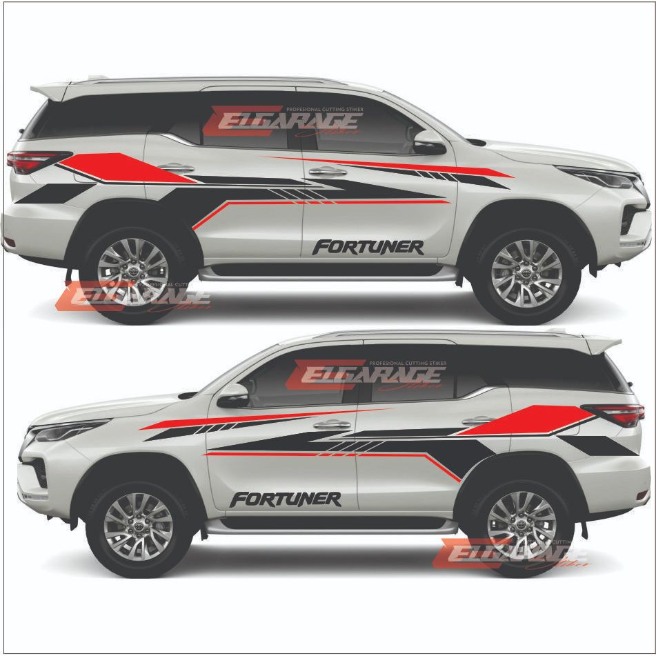 Jual cutting sticker mobil fortuner list variasi body samping bomil ...