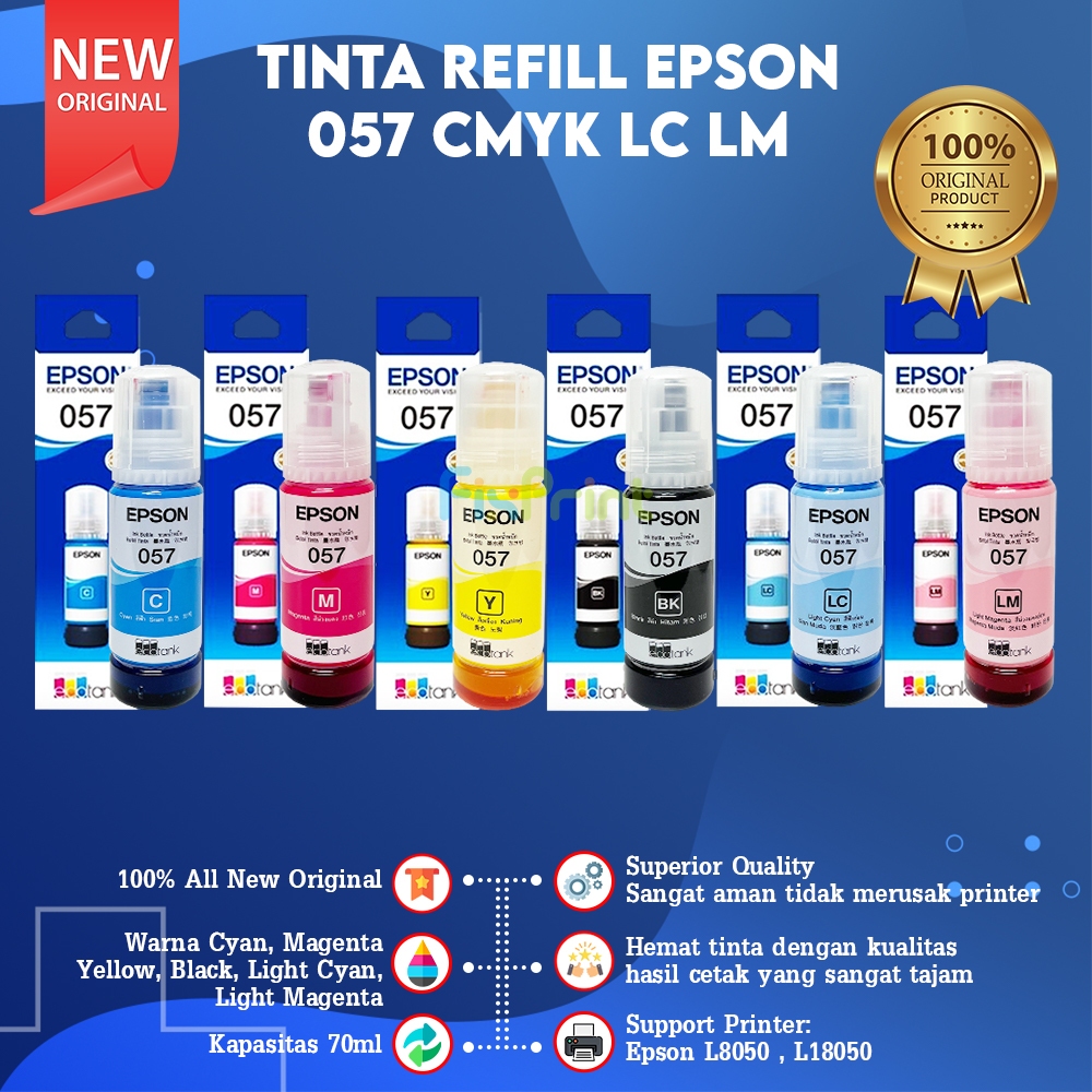 Jual Tinta Epson Printer L8050 L18050 Kode 057 Black Cyan Magenta ...
