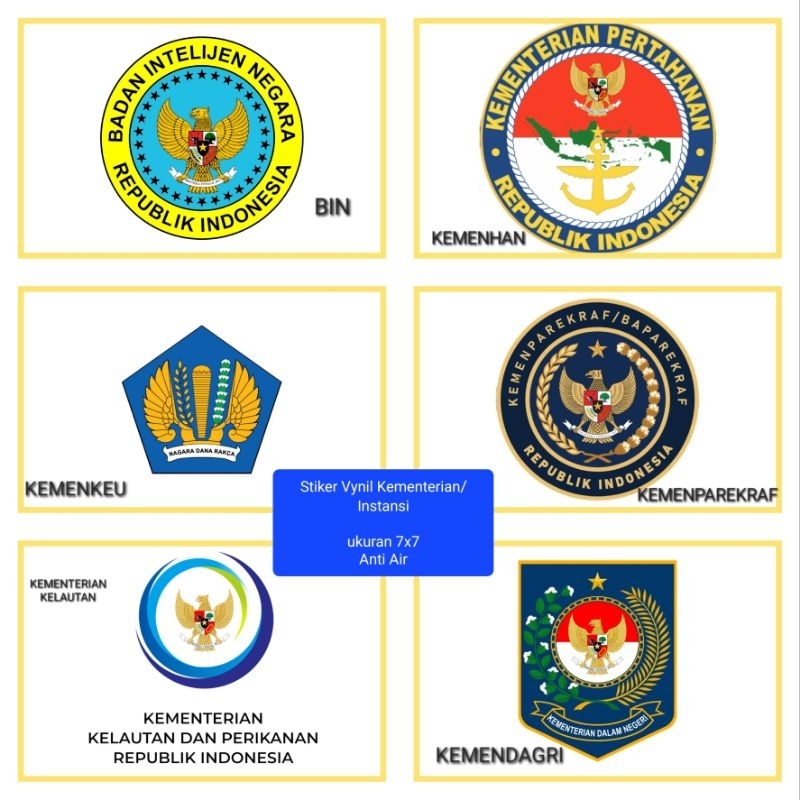 Jual Stiker Vynil Instansi BIN Kemenkeu Kementerian Kelautan Perikanan ...