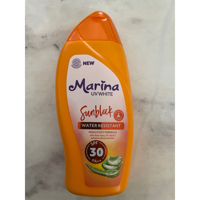 Jual Marina SPF 30 Body Lotion Uv White Extra SPF 30 tutup emas 185ml ...