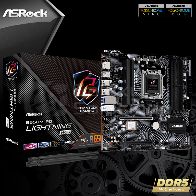 Jual Asrock B650M PG Phantom Gaming Lightning WIFI - AM5 Motherboard ...