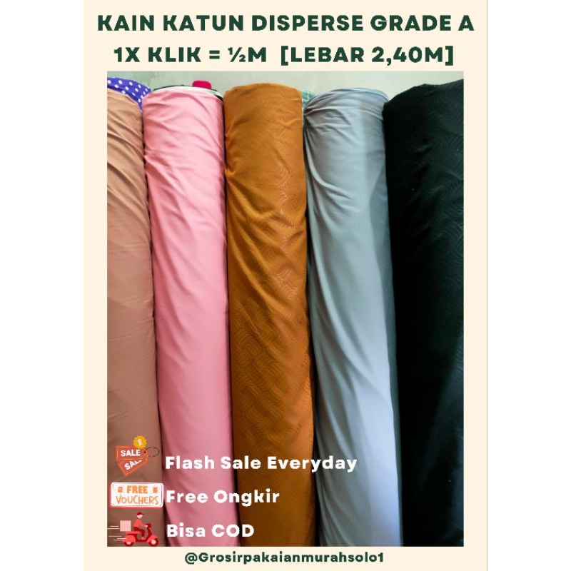 Jual GROSIR KAIN KATUN DISPERSE POLIMIKRO GRADE A KAIN SPREI MOTIF POLOS DAN EMBOS I MUKENA ...