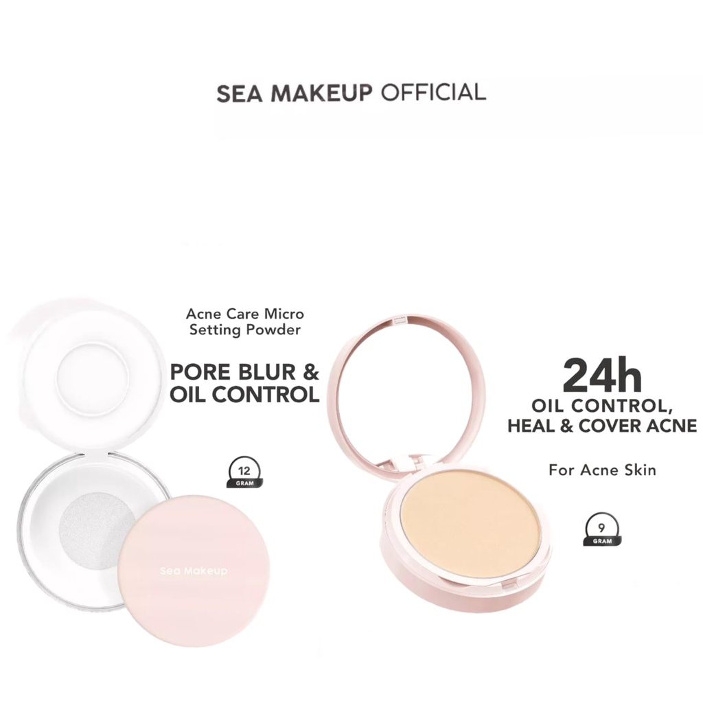 Jual SEA MAKEUP Two Way Cake & Micro Setting Powder Acne Care - Bedak ...