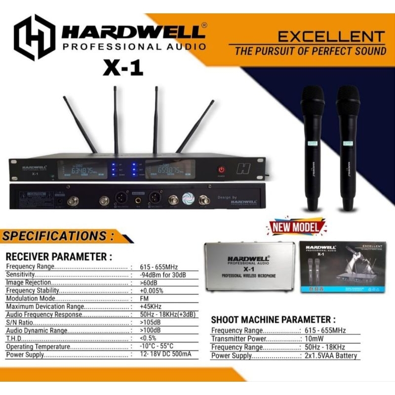 Jual Mic wireless HARDWELL X-1 | HARDWELL X1 (Multichannel Handheld ...