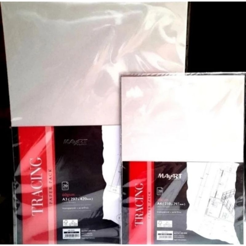 Jual Tracing Paper Mayart A4 / A3 20 Sheets 60 Gsm Kertas Kalkir ...
