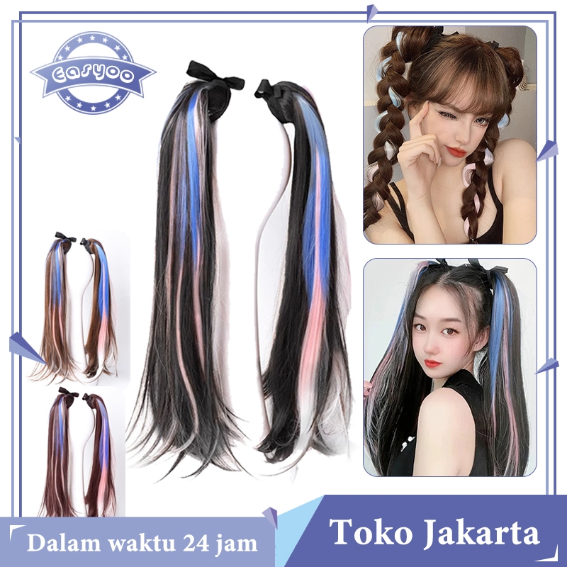 Jual Rambut Palsu Wanita Kepang Ponytail Lurus 55cm Poni Pony Tail ...