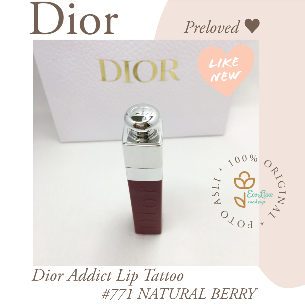 Jual Dior Addict Lip Tattoo 771 Natural Berry Dior Lipstick (Preloved ...