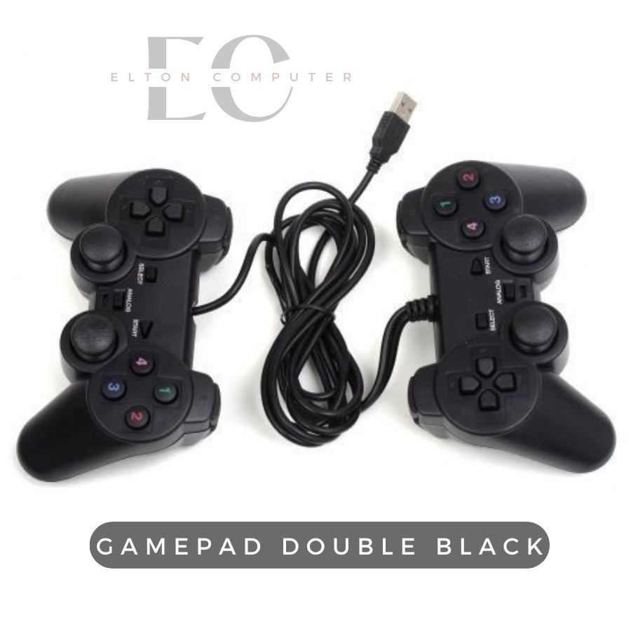 Jual Gamepad USB Double Getar Hitam / Gamepad Joystick PC USB Double PC ...